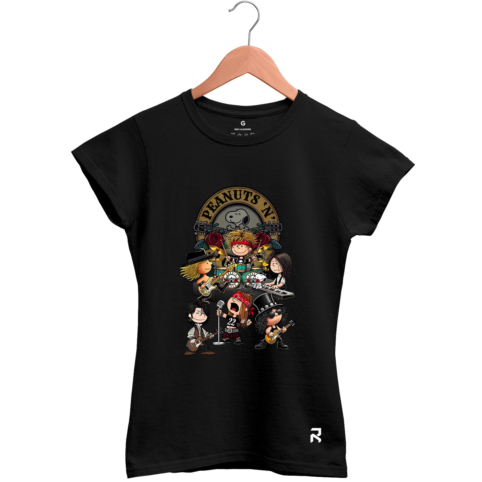 Camiseta Baby Look Feminina Peanuts N Roses